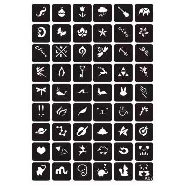 ステンシルシール K07 A4台紙 複数絵柄 アート作品 ヘナタトゥー用 グリッタータトゥー用 : Not Two - 通販 - Yahoo!ショッピング