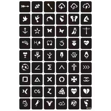 ステンシルシール K09 A4台紙 複数絵柄 アート作品 ヘナタトゥー用 グリッタータトゥー用 :stencil-K09:Not Two - 通販 - Yahoo!ショッピング