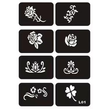 ステンシルシール L01 A4台紙 複数絵柄 アート作品 ヘナタトゥー用 グリッタータトゥー用 : Not Two - 通販 - Yahoo!ショッピング