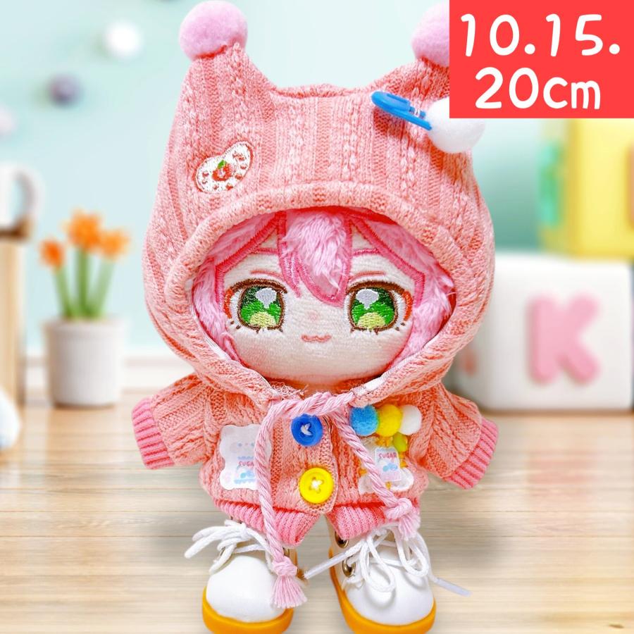かわいい角付きパーカーピンクのポンチョ 10cm 11cm 12cm 13cm 14cm 15cm 16cm 17cm 18cm 19cm 20cm : こぐまのおうち - 通販 ...