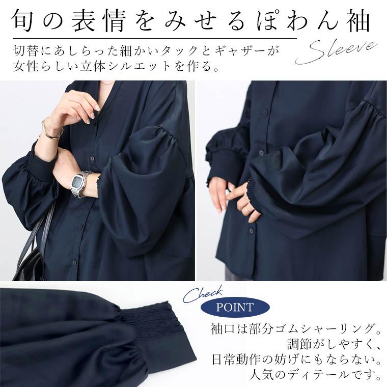 Aletta vita ブラウス バックフリル バックシャン ボリューム袖 Aletta vita ブラウス バックフリル バックシャン ボリューム袖