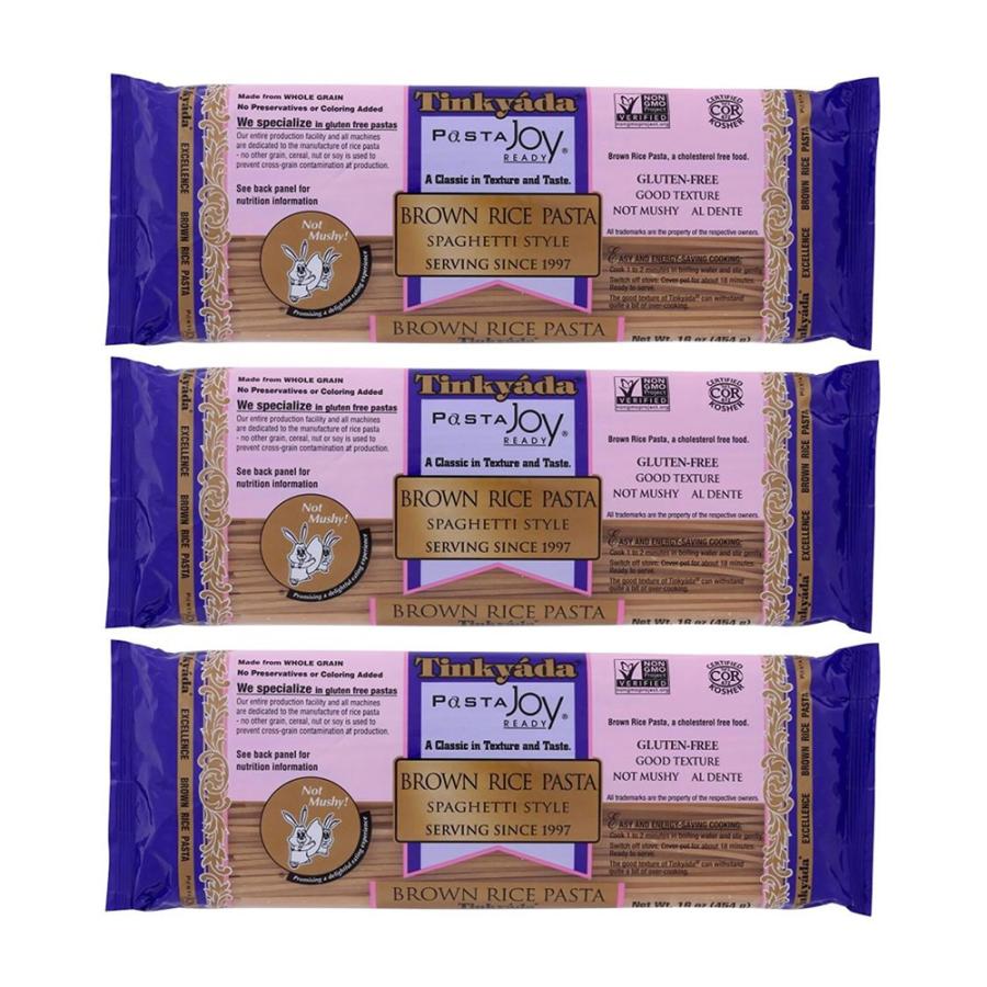 ティンクヤーダ 玄米パスタ スパゲッティスタイル 454g 3個セット【Tinkyada】BROWN RICE PASTA SPAGHETTI STYLE 16 oz 3set ...
