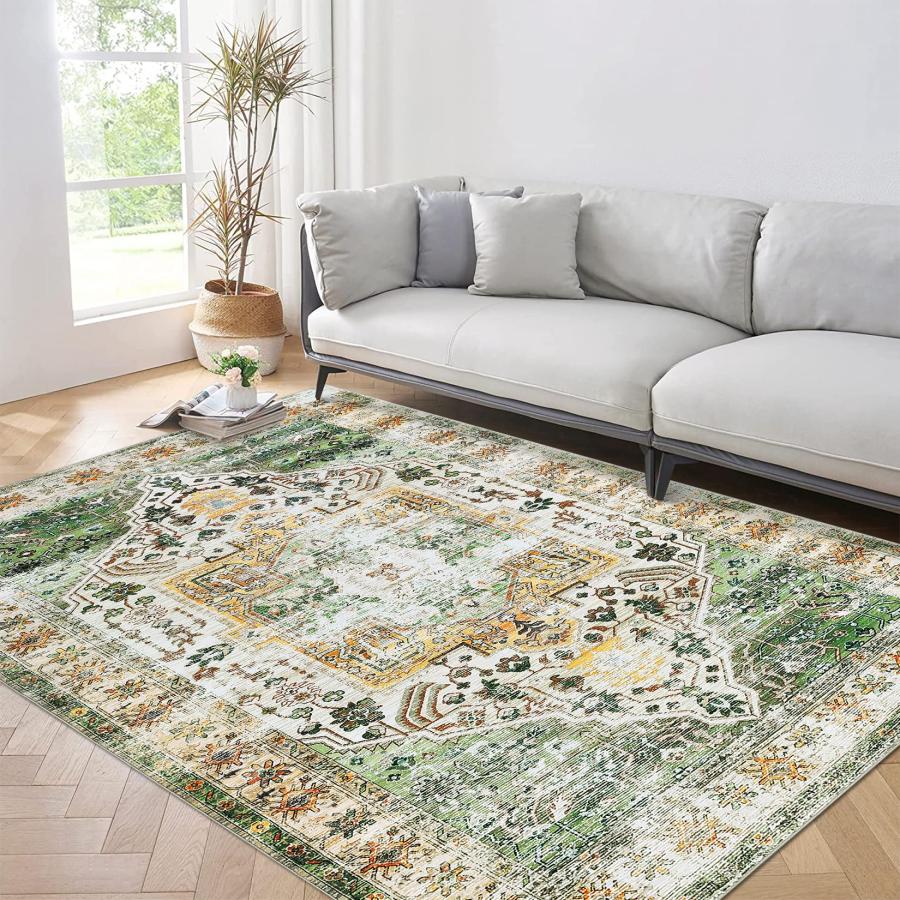 【並行輸入品】 GarveeHome 9x12 Large Area Rug Vintage, Washable Non Slip Lo ...