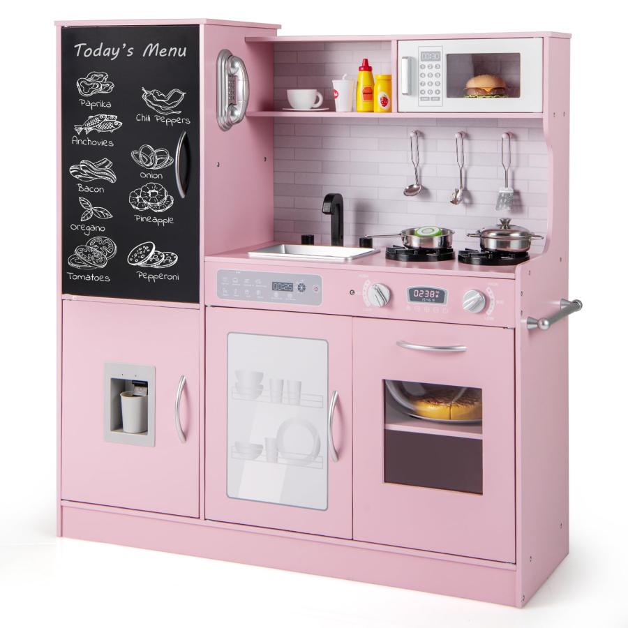 【並行輸入品】 GLACER Kids Kitchen Playset, Wooden Pretend Toy Set with : Noxi ...