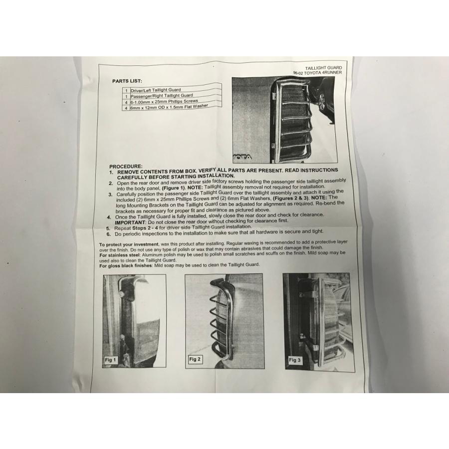 WIN69 ハイラックスサーフ 185系 中期 後期 テールランプガード 黒 1996〜2002スチール プロテクター ライトガード ...