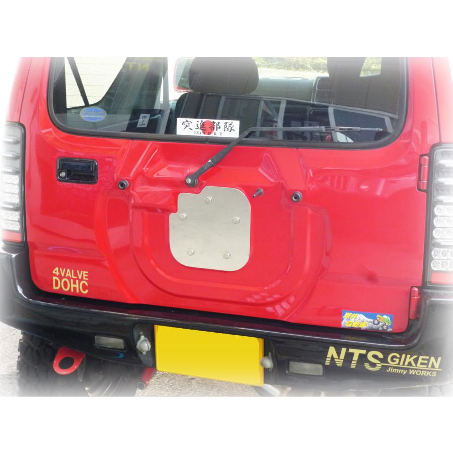 JB23ジムニー用ステンレス製・背面パネル（スペアタイヤプレート）NTS技研 JB23W jimny NTS jb23 : jb23-stpsus-3 : NTS技研ジムニーパーツショップ ...