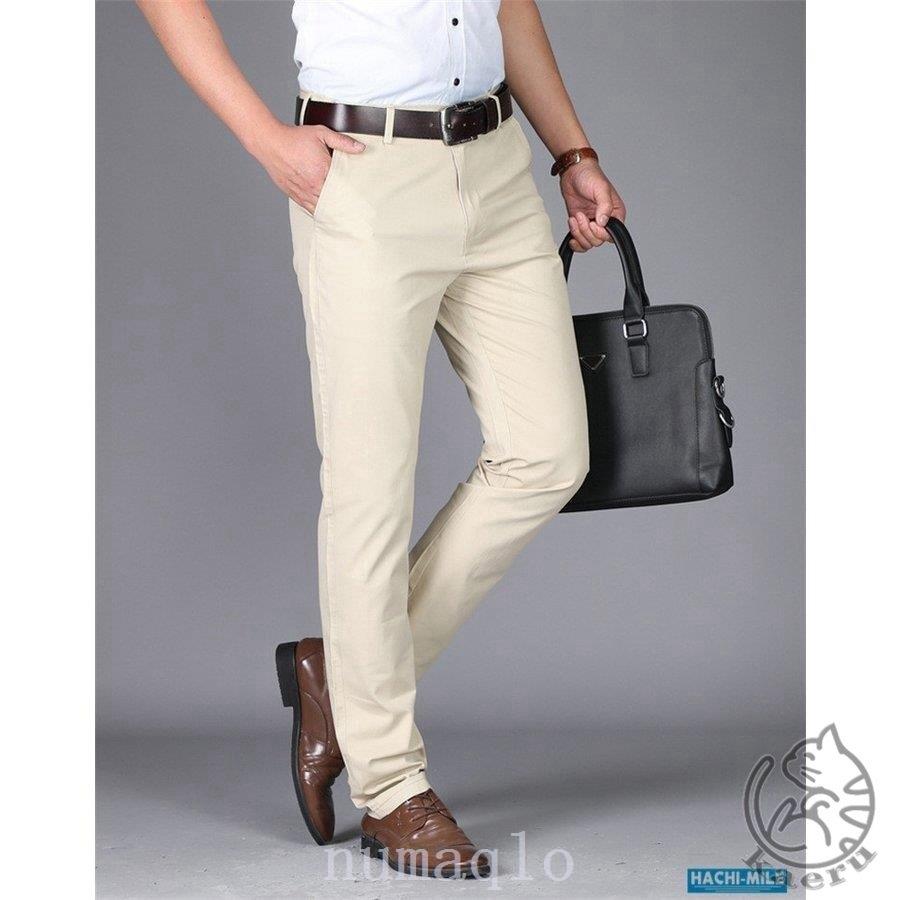 チノパン メンズ ビジネスパンツ スラックス 薄手 夏 無地 綿パンツ 大きいサイズ ロング スリム ストレッチ :num1711021223:NUMAQLO - 通販 - Yahoo!ショッピング