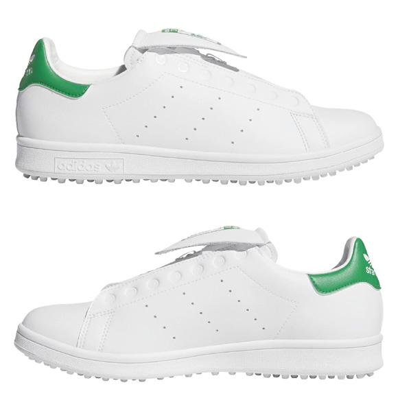 adidas アディダス 2025 スタンスミス BOA スパイクレス ゴルフシューズ JP5192 ホワイト/フットウェアホワイト/グリーン ...