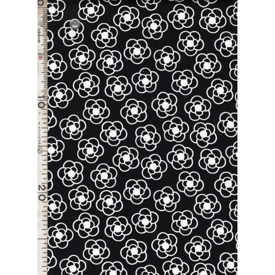 FUWARI 染布 オックス ミニ カメリア ブラック地 6色 1m単位 生地 布 布地 北欧 北欧柄 北欧風 花柄 花柄生地 モノトーン レトロ オックス生地 : 生地商フエンツ布人 ...