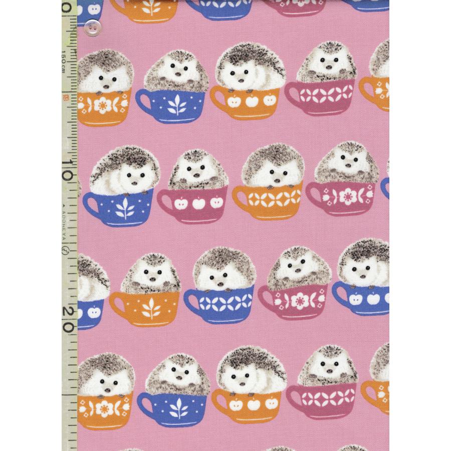 FUWARI 染布 オックス ハリネズミ ピンク系 5色 1m単位 生地 布 布地 コーヒーカップ 北欧 北欧風 男の子 女の子 オックスフォード 20番 動物 アニマル : 生地商フエンツ布 ...