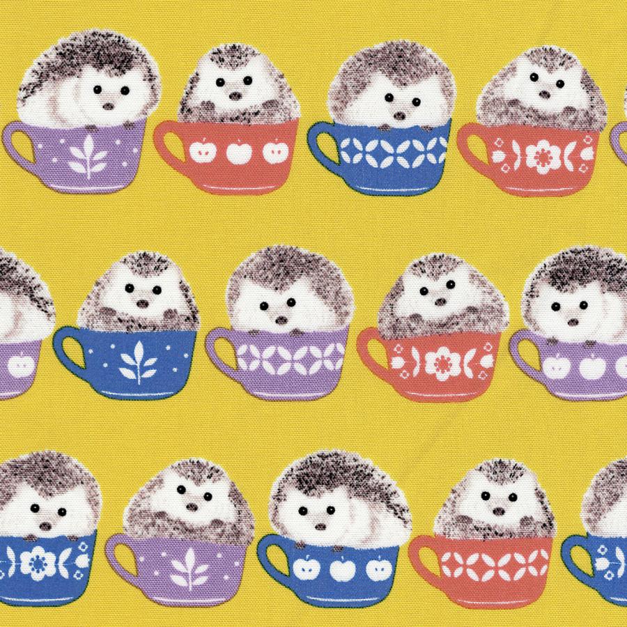 FUWARI 染布 オックス ハリネズミ イエロー系 5色 1m単位 生地 布 布地 コーヒーカップ 北欧 北欧風 男の子 女の子 オックスフォード 20番 動物 アニマル : 生地商フエンツ ...