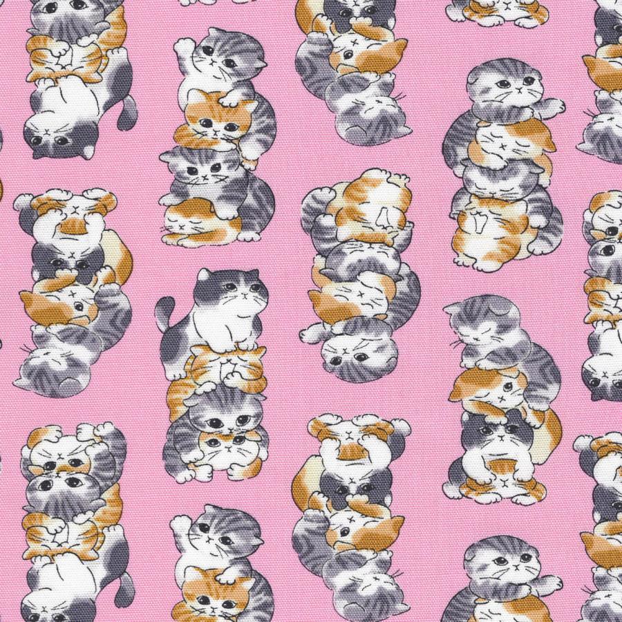 FUWARI 染布 オックス ぎゅぎゅぎゅっとニャンコ ピンク系 5色 1m単位 生地 布 布地 ネコ ネコ柄 猫 猫柄 アニマル アニマル柄 動物 動物柄 生地専門 : 生地商フエンツ布人 ...