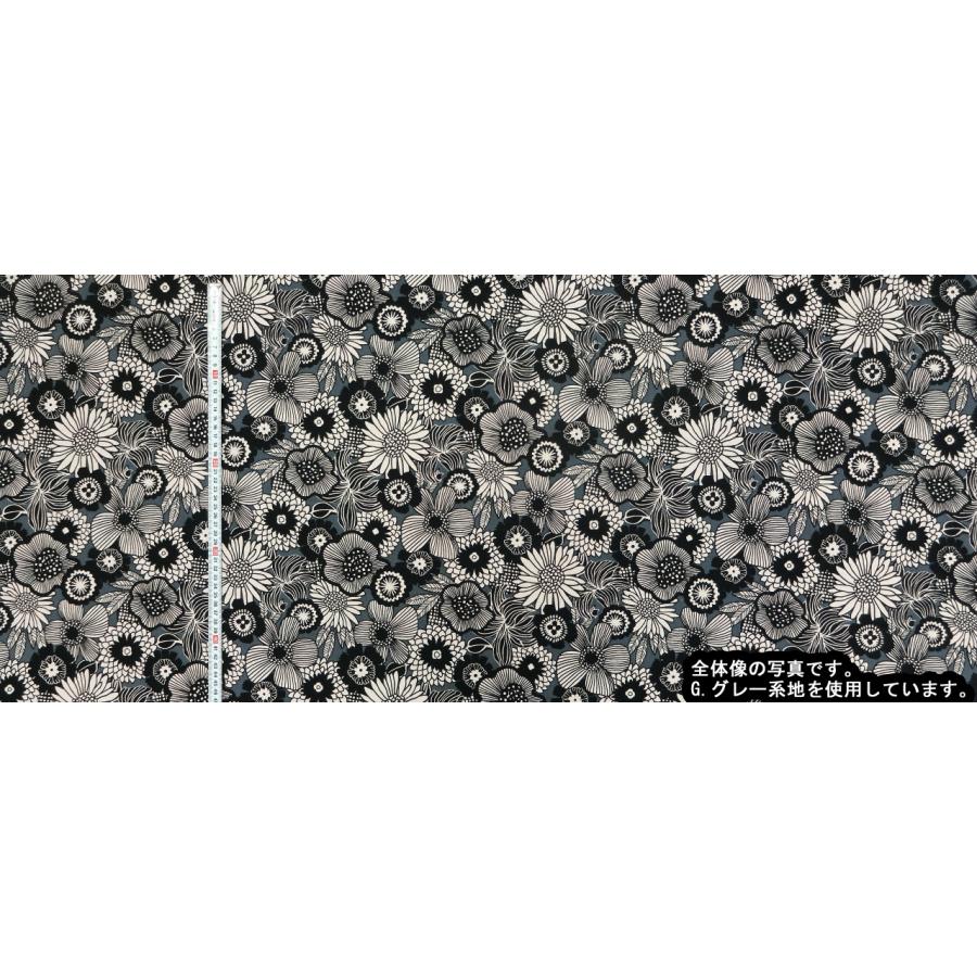 FUWARI 染布 綿麻キャンバス ノルディック フラワー グレー系地 7色 1m単位 生地 布 布地 モノトーン 北欧 北欧風 花 花柄 キャンバス 綿麻 リネン コットン : 生地商フエン ...