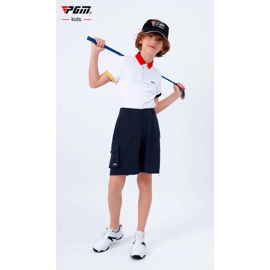 【PGM】ゴルフウェア キッズ ジュニア 子供 ボーイズ 半袖 シャツ Tシャツ ポロシャツ 登山 130cm 140cm 150cm 子供服長袖 デザイン 2色カラー レーニング ...