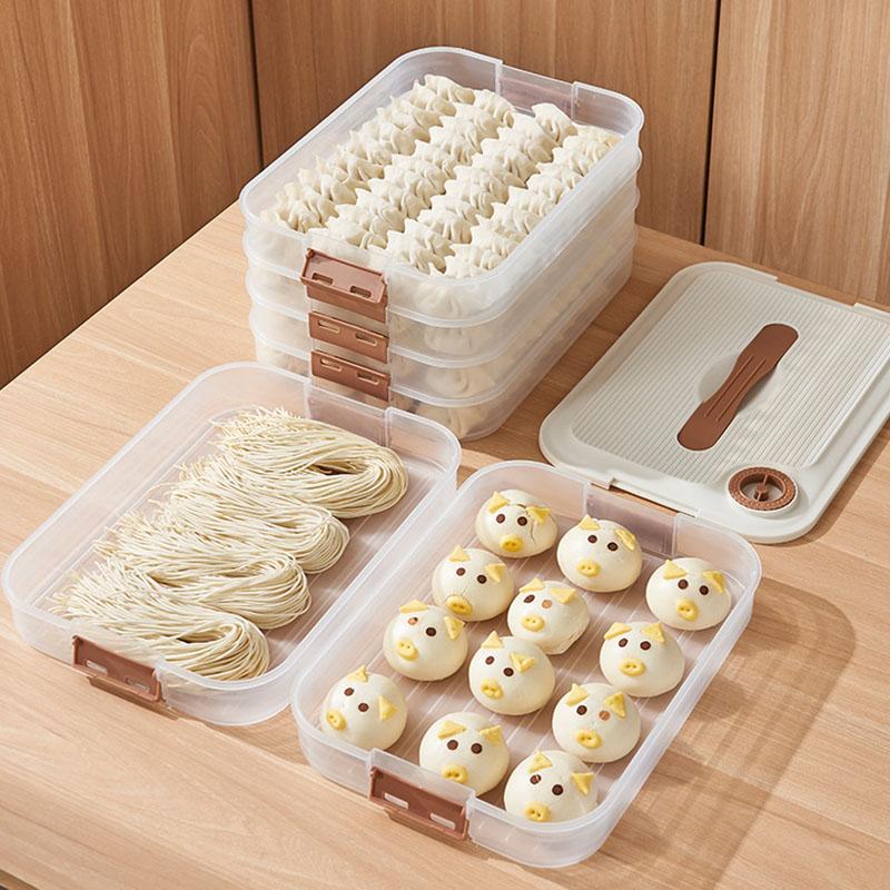 冷蔵庫収納ボックス 餃子収納ケース 冷凍ケース 冷蔵庫 冷凍餃子 多層 食品級ケース 家庭用 餃子冷凍 保存容器 キャニスター 食器 餃子バッ :jx1116a052af9a:Nunose ...