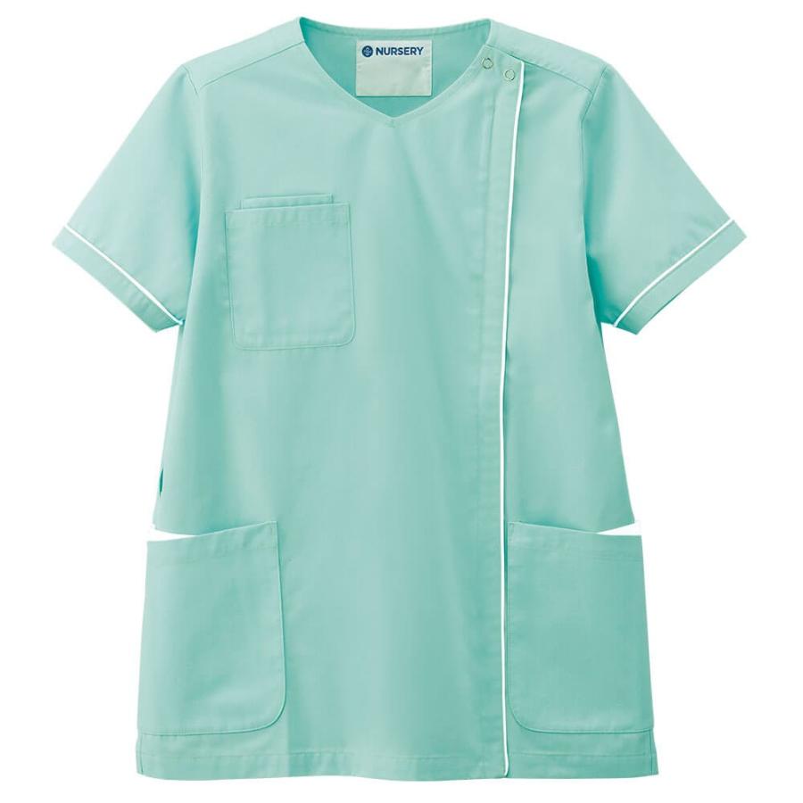 医療 ナース 看護 白衣 女性 サイドファスナー 前開き ナースリー着脱かんたんスクラブ(ライン) :2494:看護師通販ナースリー Yahoo!店 - 通販 - Yahoo!ショッピング