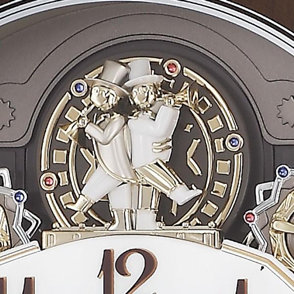 SEIKO 掛け時計 セイコー 壁掛け からくり時計 RE578B 電波時計 メロディ 音量調節 スイープ 静か 音がしない オシャレ ...