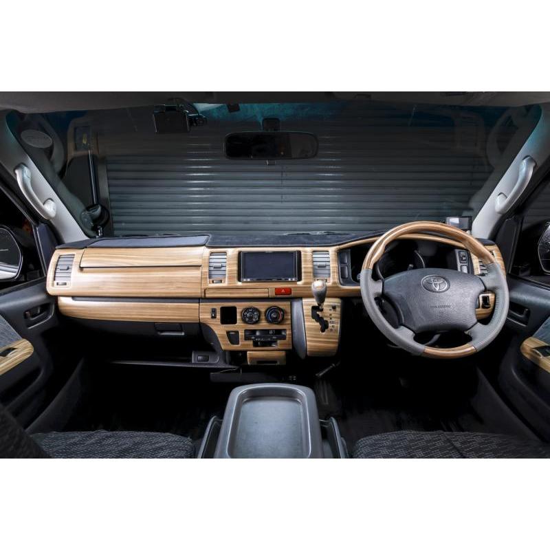 WANGAN357 TRH KDH 200 ハイエース 4型 DX 標準 ナロー インテリアパネル マット木目ウッド 茶木目 室内パネル ...
