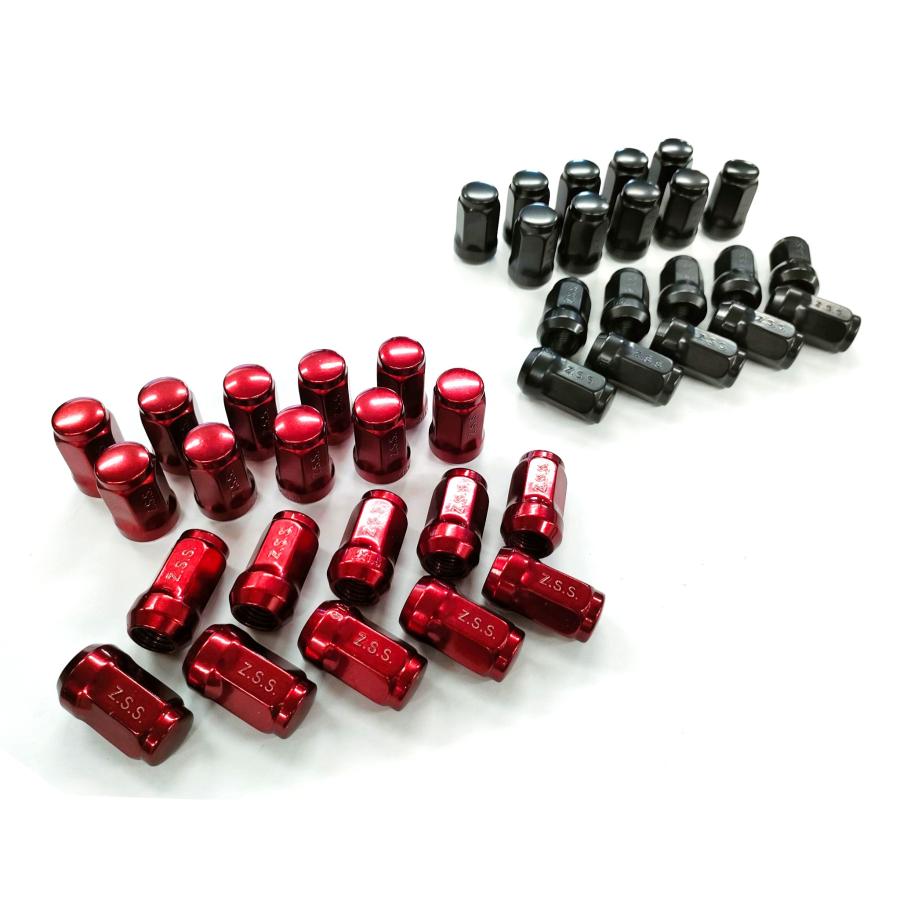 Z.S.S. AP 35mm ホイールナット レッド・ブラック 防錆処理済 M12xP1.25 【個数・色 選択可】 スチール製 ナット 日産 スバル スズキ 赤 黒 Lug Nuts ZSS ...