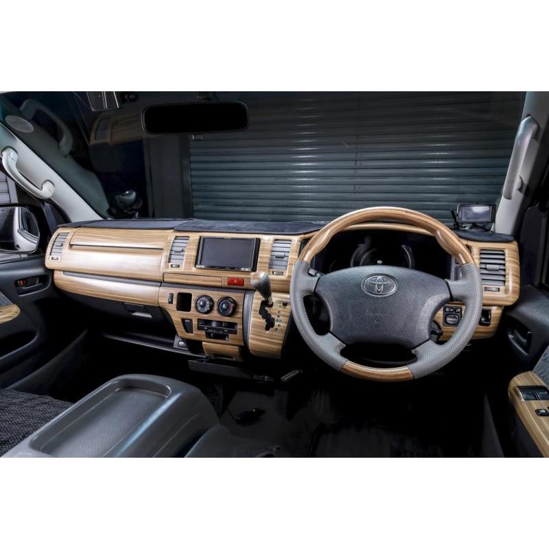 TRH KDH 200 ハイエース 1型 2型 3型 標準 ナロー マット木目ウッド ステアリング ハンドル ＆ 室内パネル セット : わくわくファイネスト - 通販 - Yahoo!ショッピング