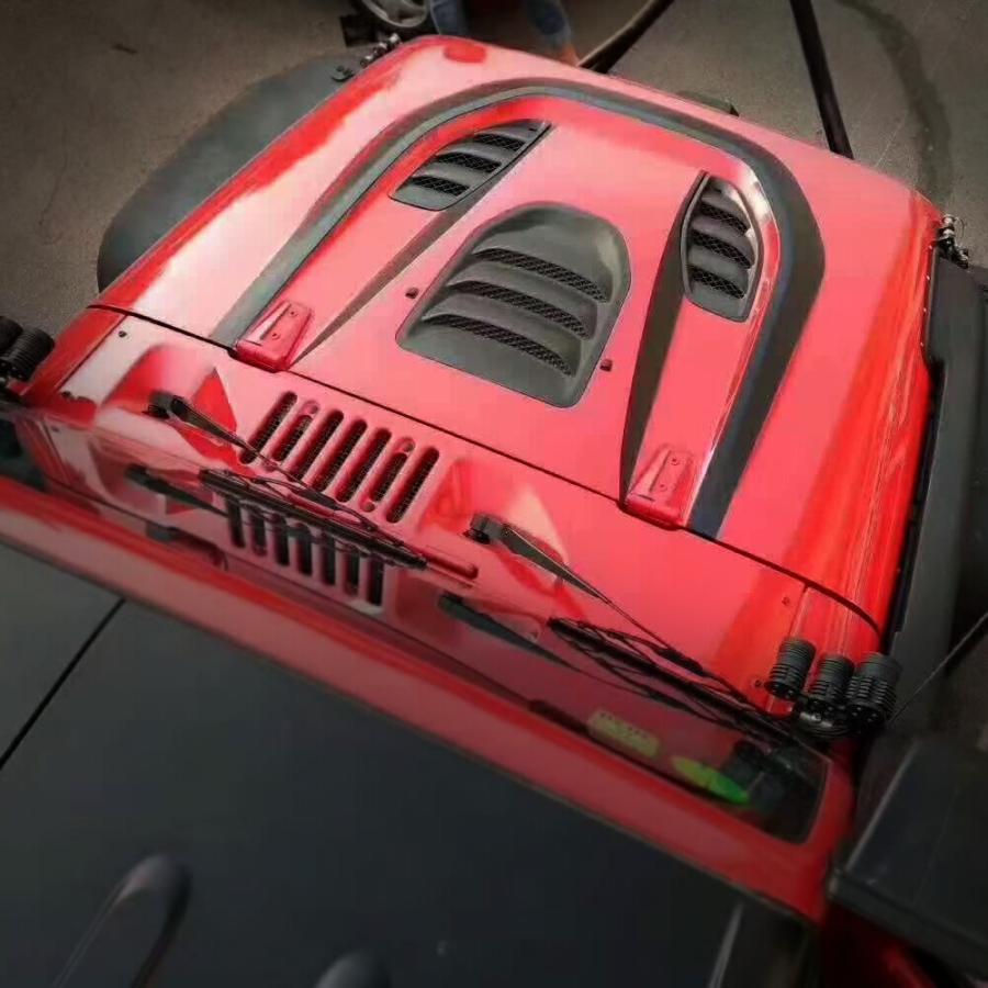 WF PERFORMANCE ジープ ラングラー JK 用 10th Anniversary スタイル ボンネット スチール製 ブラック JEEP WRANGLER Hood ダクト有り 未 ...