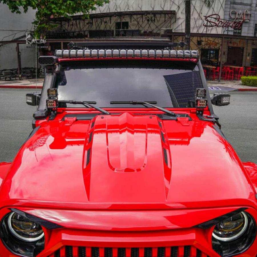 WF PERFORMANCE ジープ ラングラー JL グラディエーター JT 用 アベンジャーズ ボンネット スチール製 ブラック JEEP WRANGLER Avengers Hood 未 ...