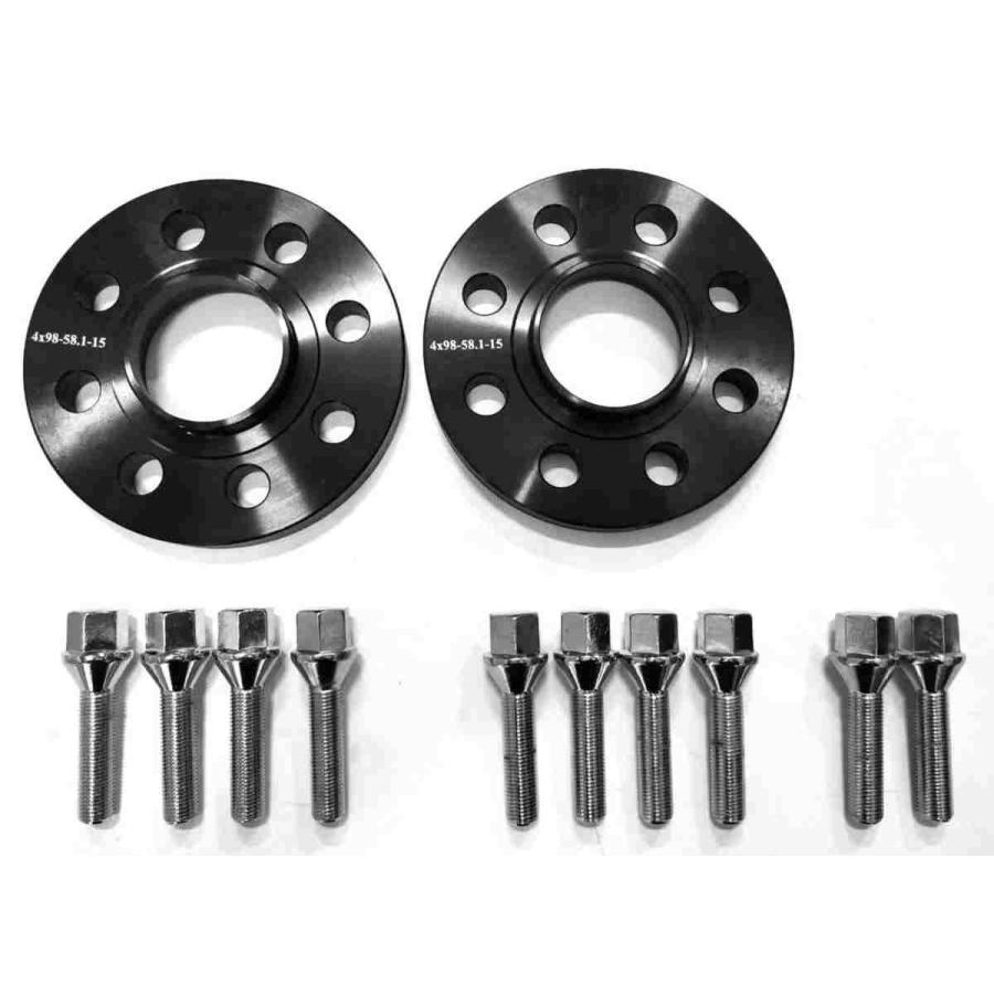 Z.S.S. AP アバルト 595 15mm PCD98 4穴 4x98 58.1φ ワイドトレッドスペーサー フィアット 500 Abarth M12xP1.25 ボルト付き ZSS ...