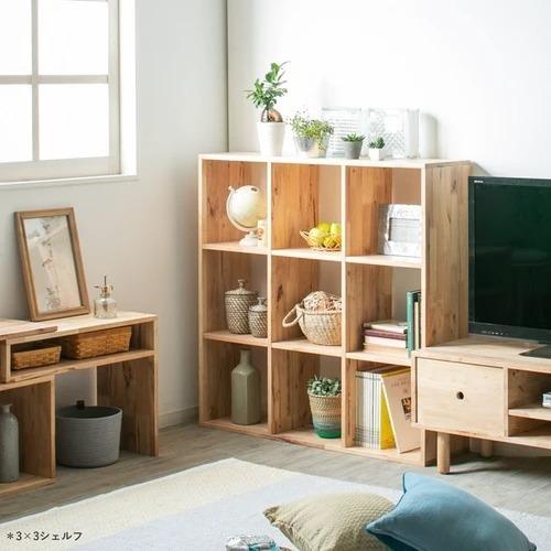 オープンシェルフ 本棚 3×3 天然木 木製 無垢材 シンプル ラック オープンシェルフ 本棚 3×3 天然木 木製 無垢材 シンプル ラック