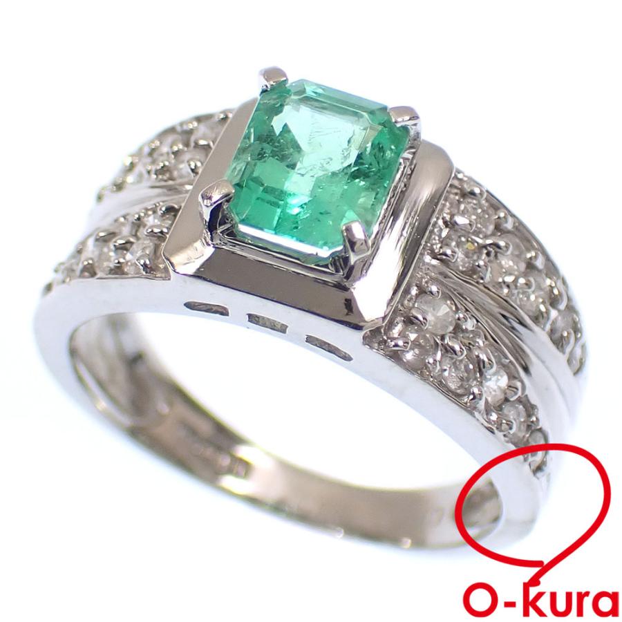 エメラルド ダイヤモンド リング レディース Pt900 9号 0.7ct/0.3ct 6.0g プラチナ 指輪 中古 : a216295 : 大蔵質店 - 通販 - Yahoo!ショッピング