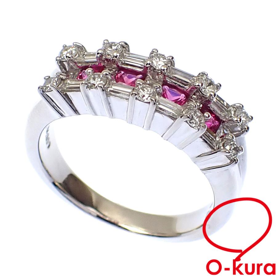 ダイヤモンド ルビー リング レディース Pt900 12号 0.74ct/0.39ct 8.4g 指輪 プラチナ 中古 : a2238600 : 大蔵質店 - 通販 - Yahoo!ショッピング