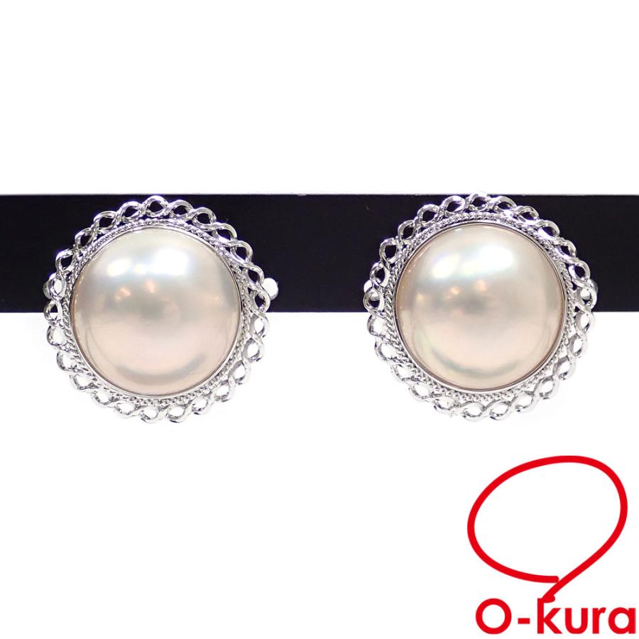 マベパール イヤリング レディース K14WG 13.5mm 7.2g 真珠 14金 ホワイトゴールド 中古 : 大蔵質店 - 通販 - Yahoo!ショッピング