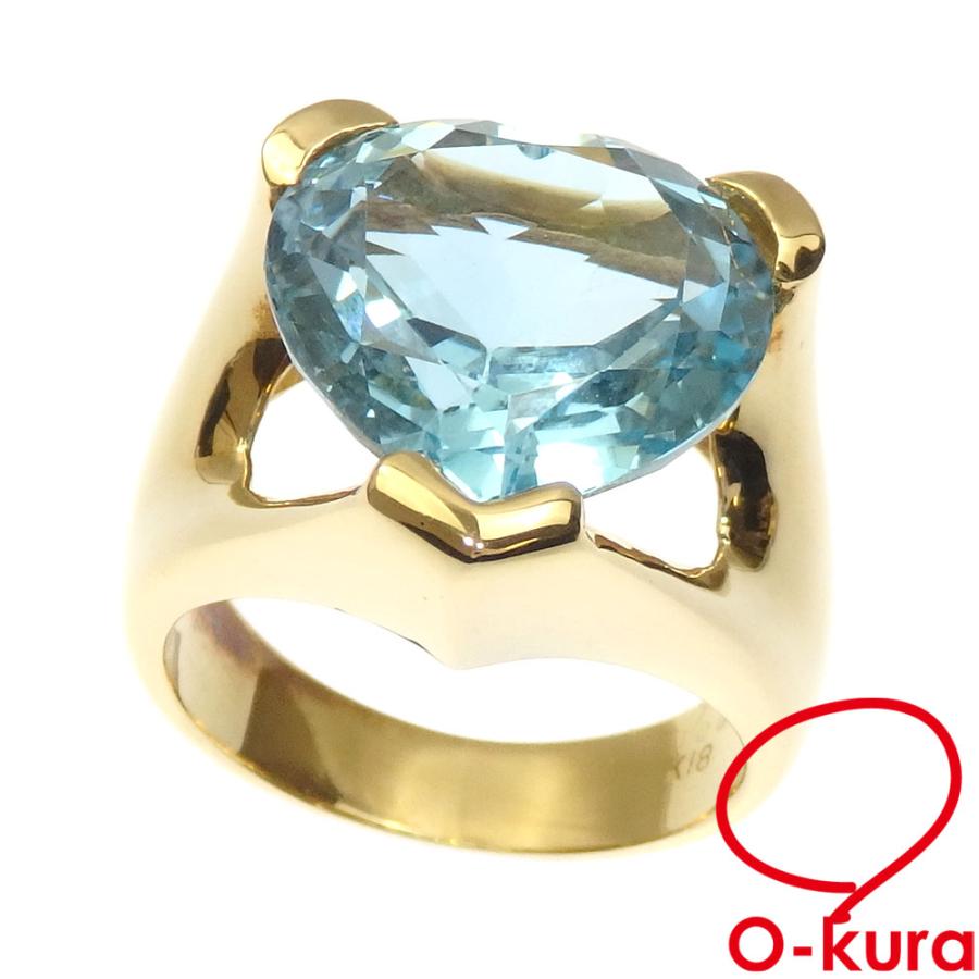 ブルートパーズ ハートモチーフ リング レディース K18YG 11号 11.06ct 9.6g 指輪 750 18金 中古 : a6042382 : 大蔵質店 - 通販 - Yahoo!ショッピング