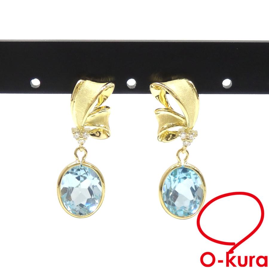 ブルートパーズ ダイヤモンド ピアス レディース K18YG 3.44ct/3.44ct/D0.04ct/0.04ct 4.8g 中古 : a6043877 : 大蔵質店 - 通販 ...
