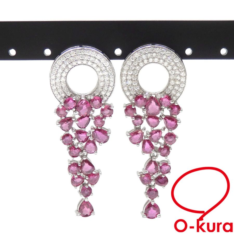 ブランド登録なし ルビー ダイヤモンド ピアス レディース K18WG 8.00ct/D1.10ct 13.3g 750 18金 ホワイトゴールド 中古 : 大蔵質店 - 通販 - Yahoo ...