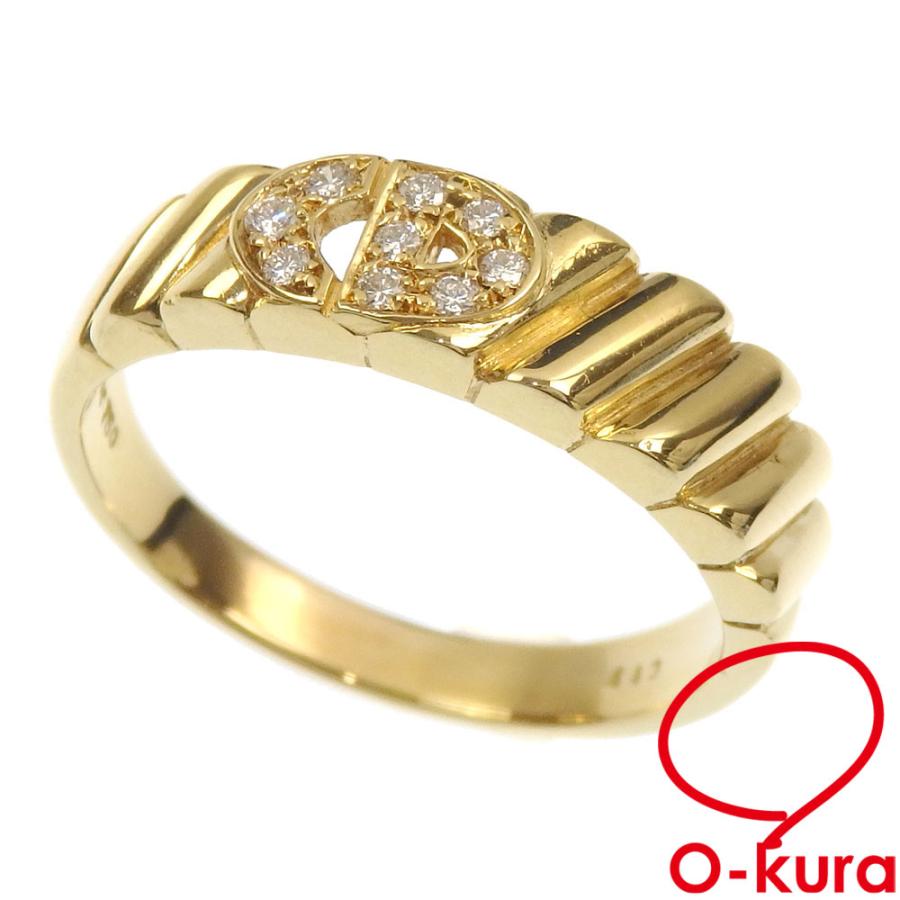 Christian Dior クリスチャンディオール ダイヤモンド ロゴ リング レディース K18YG 15.5号 4.3g 18金 イエローゴールド 750 中古 : 大蔵質店 - 通販 ...