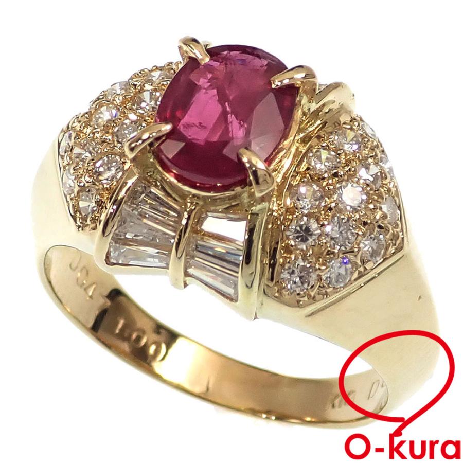 値下げしました ルビー ダイヤモンド リング レディース K18YG 13号 1.00ct/D0.47ct/0.39ct 6.4g 18金 750 中古 : 大蔵質店 - 通販 - Yahoo ...
