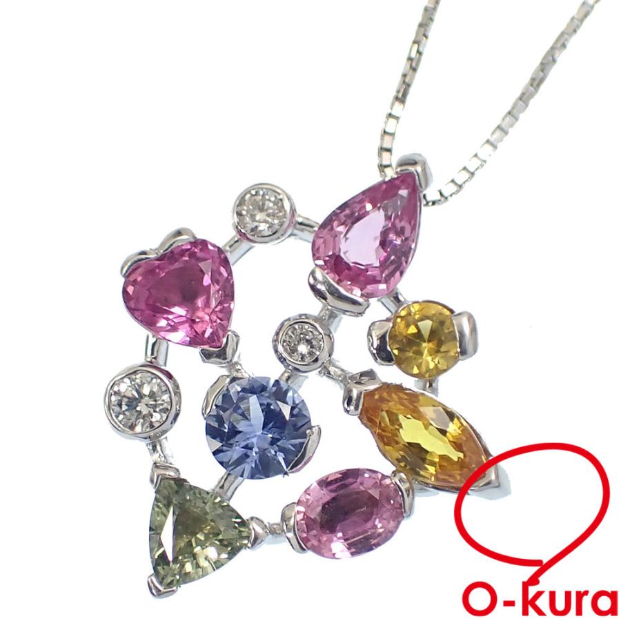 マルチカラー ネックレス レディース K18WG 2.07ct/D0.12ct 5.3g 18金 750 ホワイトゴールド 中古 : 大蔵質店 - 通販 - Yahoo!ショッピング