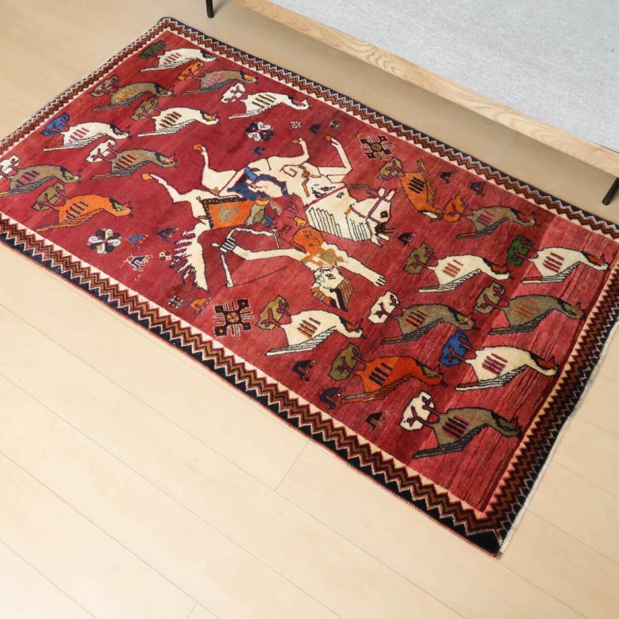 ギャッベ オールド カシュガイ 196×111cm 手織り イラン製 ウール100％ リビング ダイニング ラグマット（AL-4196） : オリエンタルムーン - 通販 - Yahoo!ショッピング