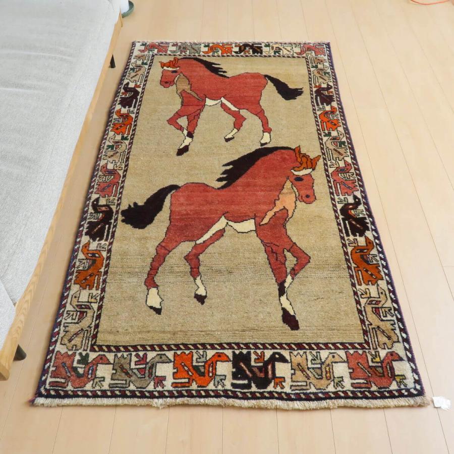 ギャッベ オールド カシュガイ 200×111cm イラン製 手織り ウール100％ リビング ダイニング ラグマット （AL-4199） : al-4199 : オリエンタルムーン - 通販 ...