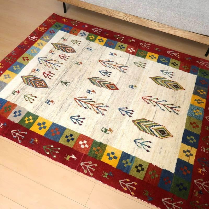 ギャッベ イラン産 195×150cm 手織り リビング ウール ラグ 天然素材 ラグマット 大判ラグ（BL-10306） : bl-10306 : オリエンタルムーン - 通販 ...