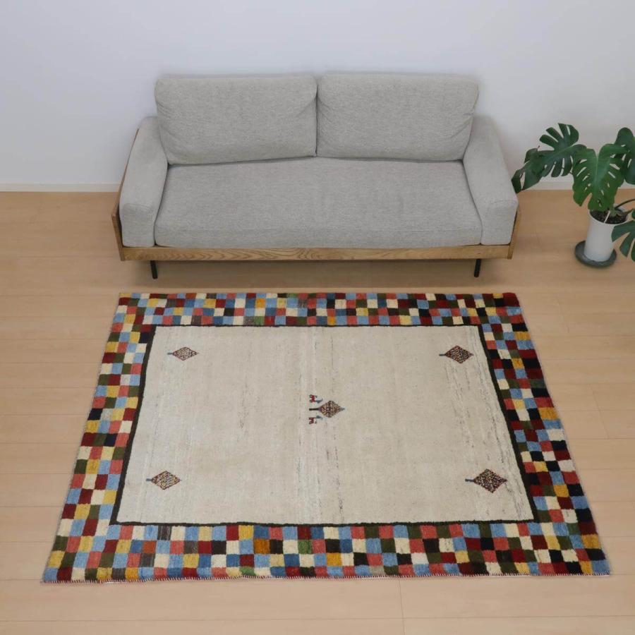 ギャッベ／ラティーフ 200×154cm イラン産 手織り リビング ウール ラグ ラグマット（BL-11348） : オリエンタルムーン - 通販 - Yahoo!ショッピング