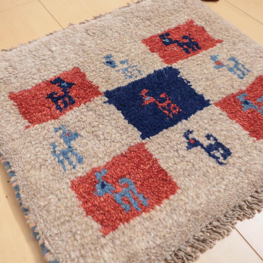 ギャッベ／ギャベ 38×42cm イラン産 手織り リビング ウール ラグ ラグマット（BP-12101） : オリエンタルムーン - 通販 - Yahoo!ショッピング