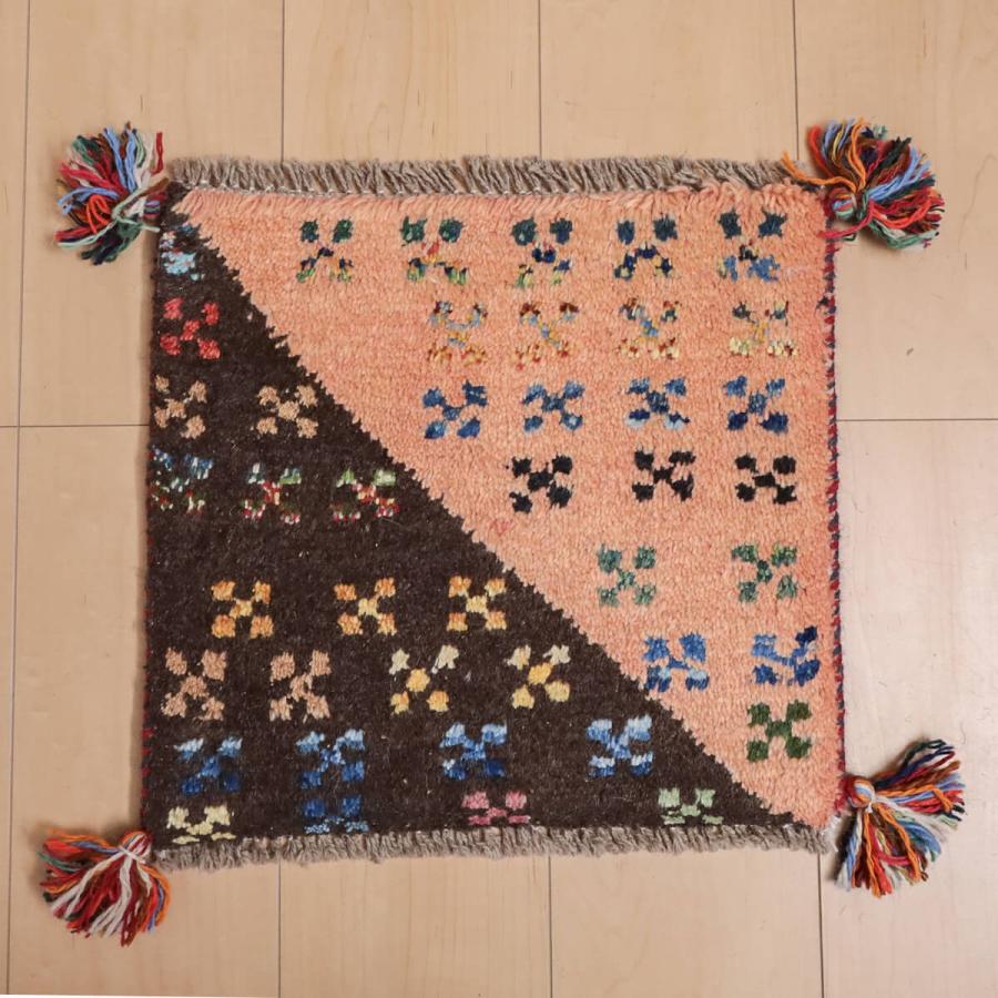 ギャッベ／ギャベ 37×39cm イラン産 手織り リビング ウール ラグ ラグマット（BP-12177） : オリエンタルムーン - 通販 - Yahoo!ショッピング