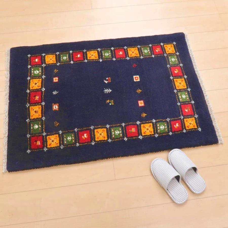 ギャッベ／ラティーフ 118×82cm イラン産 手織り リビング ウール ラグ ラグマット（BS-11395） : オリエンタルムーン - 通販 - Yahoo!ショッピング