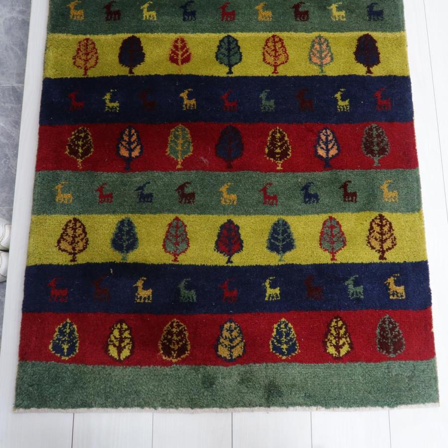 ギャッベ／ラティーフ 126×82cm イラン産 手織り リビング ウール ラグ ラグマット（BS-11536） : オリエンタルムーン - 通販 - Yahoo!ショッピング