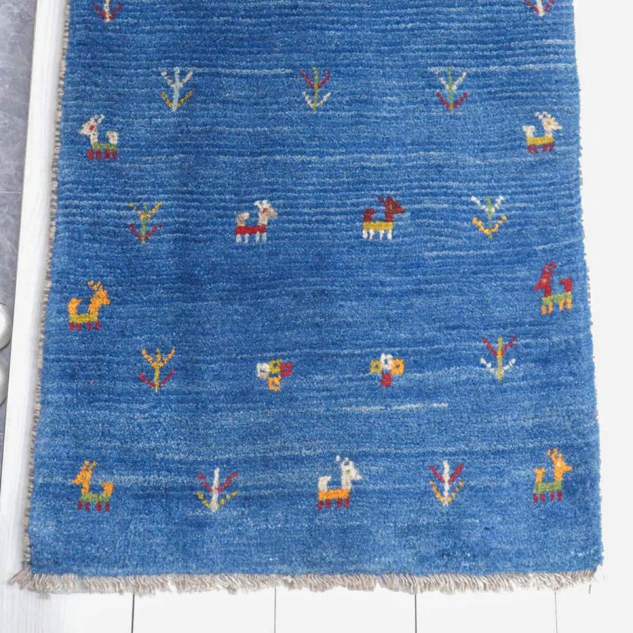 ギャッベ／ラティーフ 95×63cm イラン産 手織り リビング ウール ラグ ラグマット（BSS-11599） : オリエンタルムーン - 通販 - Yahoo!ショッピング