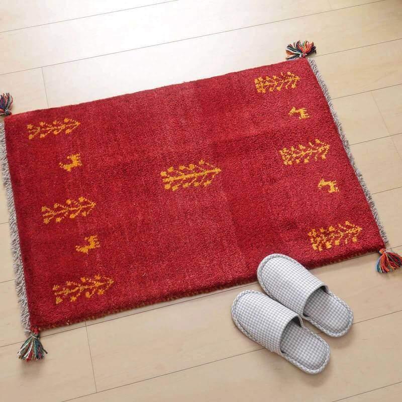 ギャッベ／ギャッベ 89×60cm イラン産 手織り リビング ウール ラグ ラグマット（BSS-59426） : オリエンタルムーン - 通販 - Yahoo!ショッピング