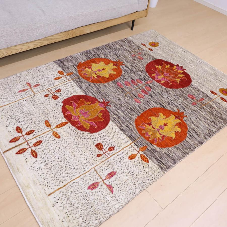 ギャッベ／ルリバフ 204×142cm イラン産 手織り リビング ウール ラグ ラグマット（HL-12404） : オリエンタルムーン - 通販 - Yahoo!ショッピング