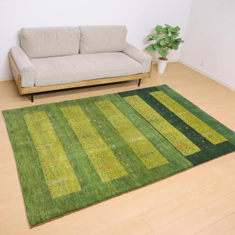 ギャッベ／ルリバフ 245×164cm イラン産 手織り リビング ウール ラグ ラグマット（HL-12408） : オリエンタルムーン - 通販 - Yahoo!ショッピング