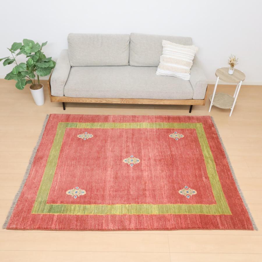 ギャッベ／カシュクリ 224×156cm イラン産 手織り リビング ウール ラグ ラグマット（HL-12447） : オリエンタルムーン ...